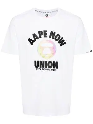 AAPE BY *A BATHING APE Graphic-print Cotton T-shirt - White