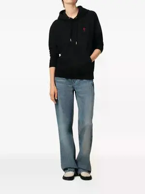 Ami De Coeur Embroidered Hoodie - Black