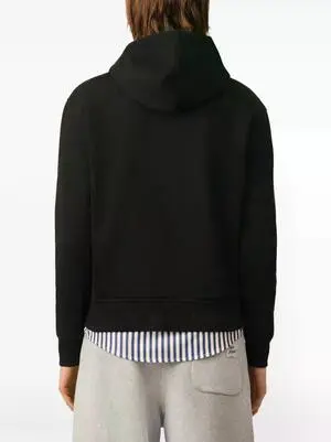 AMI Paris De Coeur Embroidered Organic Cotton Hoodie - Black