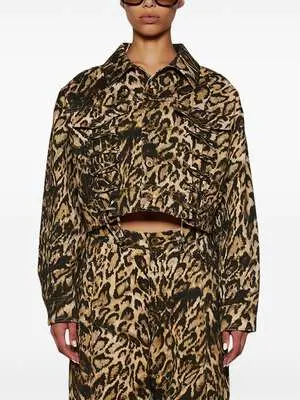JEAN PAUL GAULTIER Leopard-print Denim Jacket