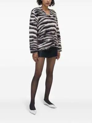 Marc Jacobs Brushed Zebra-intarsia Jumper - Black