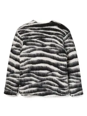 Marc Jacobs Brushed Zebra-intarsia Jumper - Black