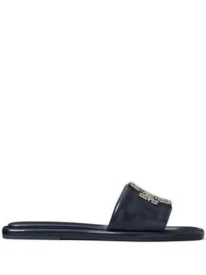 Tory Burch Double T Deco Sport Slides - Blue