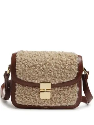 A.p.c. Faux-fur Detailing Shoulder Bag - Neutrals