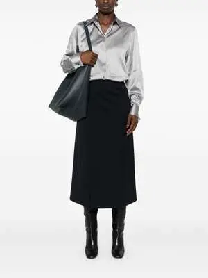 Brunello Cucinelli Long-sleeve Satin Shirt - Grey