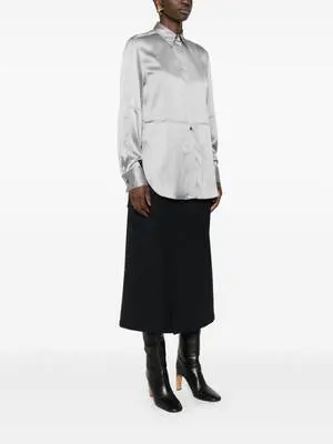 Brunello Cucinelli Long-sleeve Satin Shirt - Grey