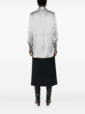 Brunello Cucinelli Long-sleeve Satin Shirt - Grey