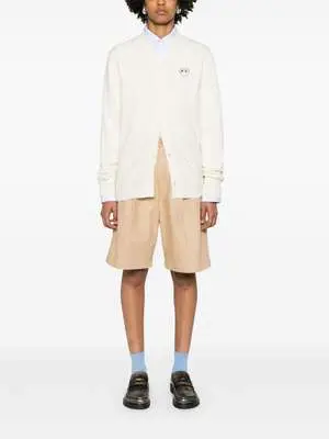 Play Comme Des Garcon Heart-motif Wool Cardigan - Neutrals