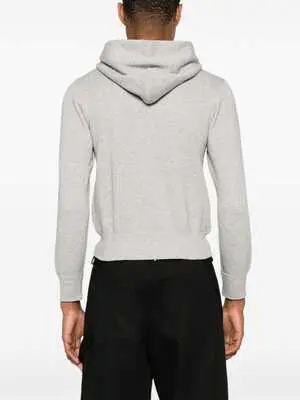 Play Comme Des Garcon Mélange-effect Cotton Hoodie - Grey