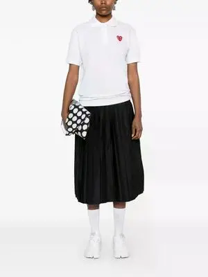 Play Comme Des Garcon Heart-patch Cotton Polo Shirt - White