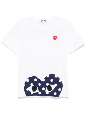 Play Comme Des Garcon Heart-patch T-shirt - White
