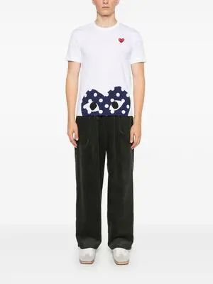 Play Comme Des Garcon Heart-patch T-shirt - White