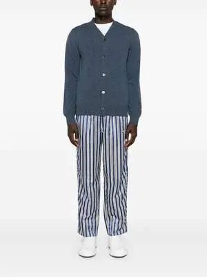 Play Comme Des Garcon Heart-patch Wool Cardigan - Blue