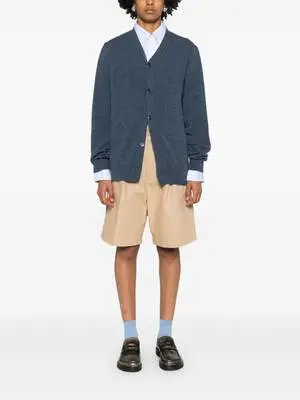 Play Comme Des Garcon Heart-patch Wool Cardigan - Blue