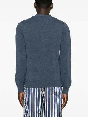 Play Comme Des Garcon Heart-patch Wool Cardigan - Blue