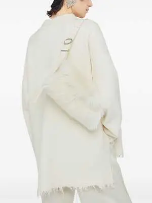 JIL SANDER Small Cannolo Goat-hair Shoulder Bag - White