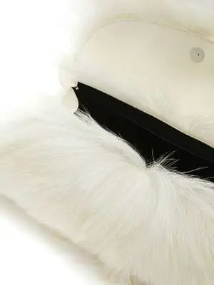 JIL SANDER Small Cannolo Goat-hair Shoulder Bag - White