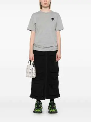 Play Comme Des Garcon Double Heart Patch T-shirt - Grey