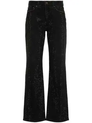 PURPLE BRAND Crystal-embellished Straight Leg Jeans