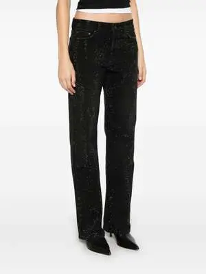PURPLE BRAND Crystal-embellished Straight Leg Jeans