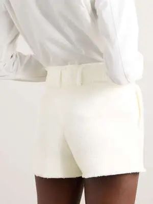 Dolce & Gabbana Frayed Wool-blend Tweed Shorts