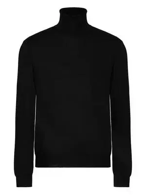 Men's Black Roll Neck