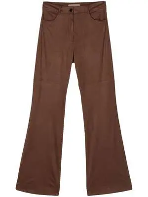 D.exterior Flared Faux Suede Pants