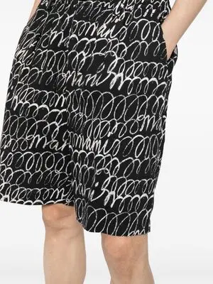Marni Echoes-print Cotton Shorts - Black