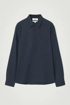 Cos Relaxed Twill Shirt Blue