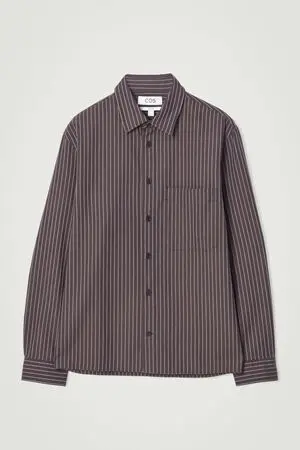 Cos Relaxed Twill Shirt - Brown