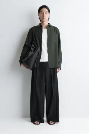 Cos Relaxed Twill Shirt - Green