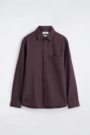 Cos Relaxed Twill Shirt - Red