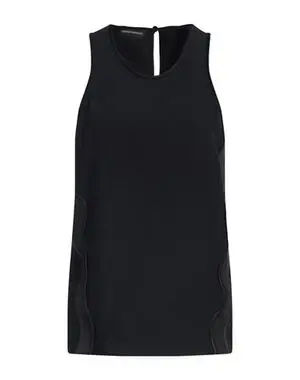 Emporio Armani Cady Top With Appliqués - Black