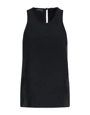 Emporio Armani Cady Top With Appliqués - Black