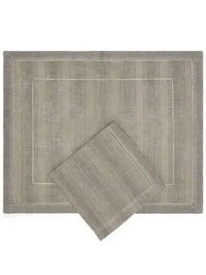 Brunello Cucinelli Placemat And Napkin Set - Grey