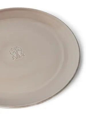 Brunello Cucinelli Logo-engraved Ceramic Plate - Brown