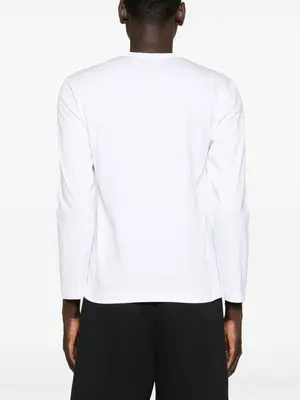 Play Comme Des Garcon Heart Patch Long Sleeve T-shirt - White