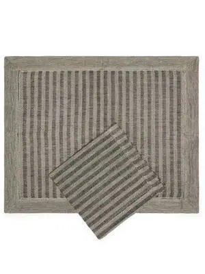 Brunello Cucinelli Placemat And Napkin Set - Grey