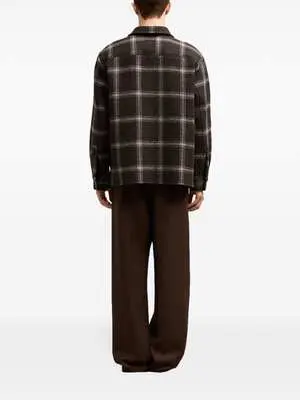 Ami Checked Wool-blend Shirt Jacket - Brown