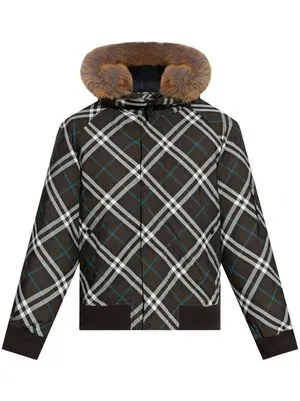 Burberry Checked Padded Jacket - Brown