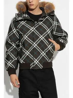 Burberry Checked Padded Jacket - Brown
