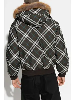 Burberry Checked Padded Jacket - Brown