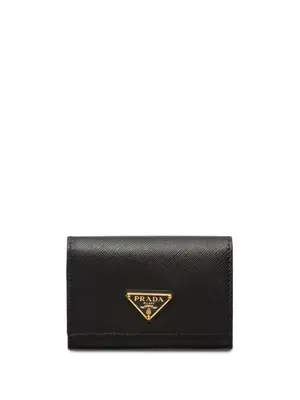 Prada Saffiano-leather Card Holder - Black