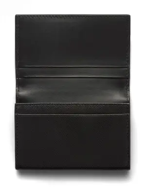 Prada Saffiano-leather Card Holder - Black