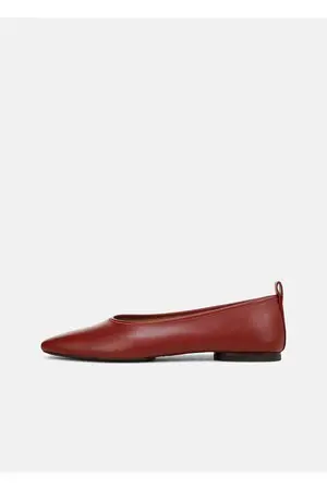 Vince Vivian Leather Ballet Flat - Red