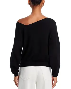 Line & Dot Geometric Neck Sweater - Black