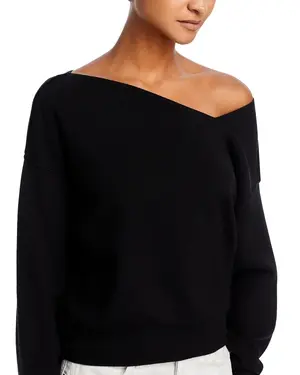 Line & Dot Geometric Neck Sweater - Black