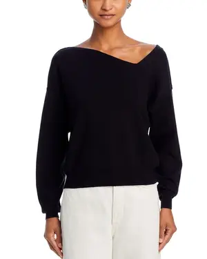 Line & Dot Geometric Neck Sweater - Black