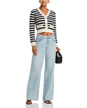 Line & Dot Laurel Cropped Knit Cardigan