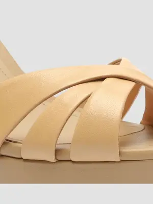 Schutz Keefa 100mm Leather Platform Sandals - Neutral